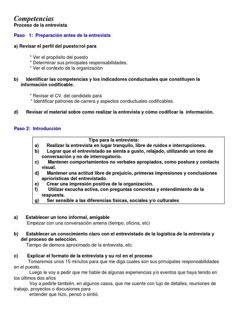 Entrevista Por Competencias PDF | PDF | Comportamiento | Conceptos psicologicos