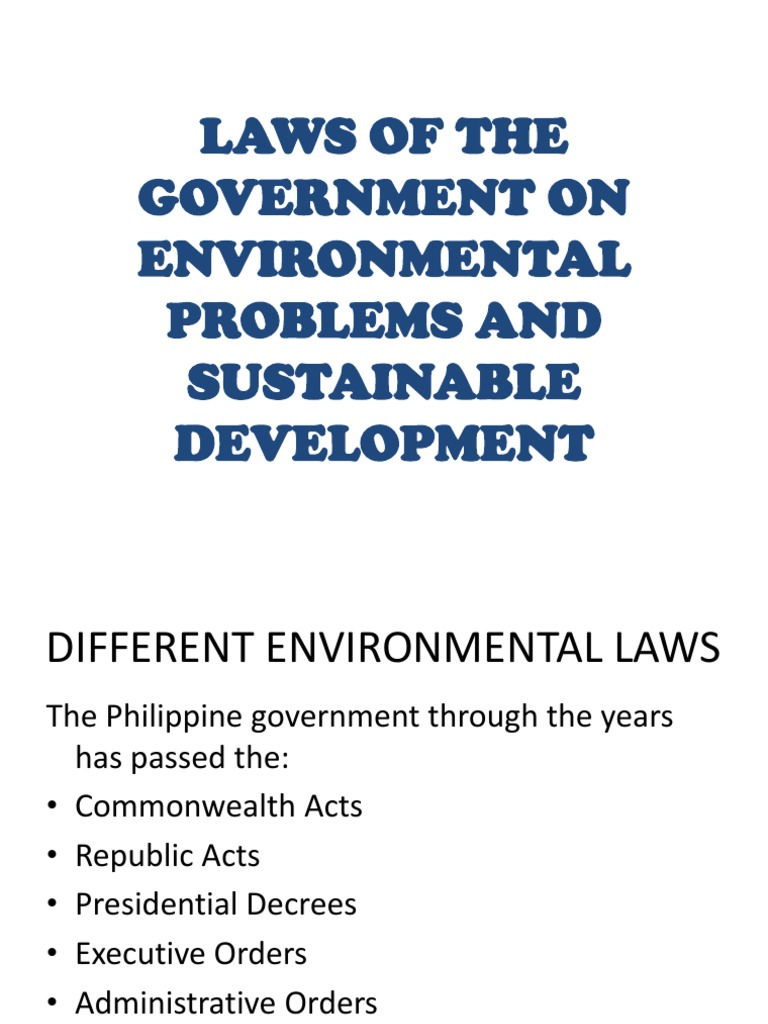 Laws of The Government On Environmental Problems and | PDF | Document ...