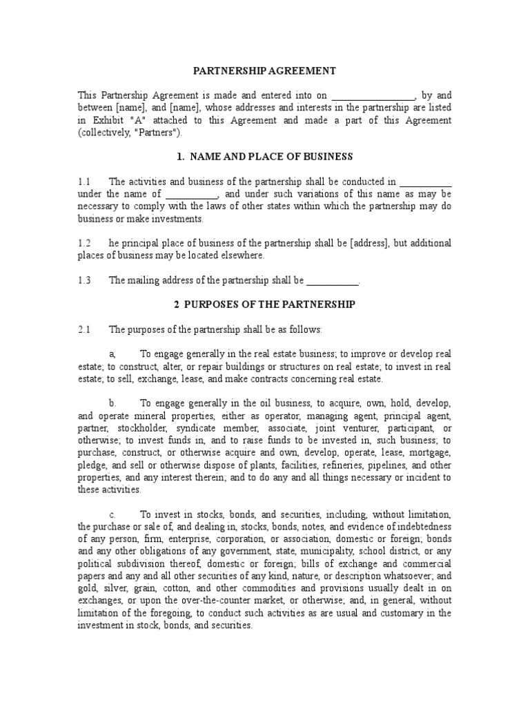 Partnership Agreement | Partnership | Assignment (Law)