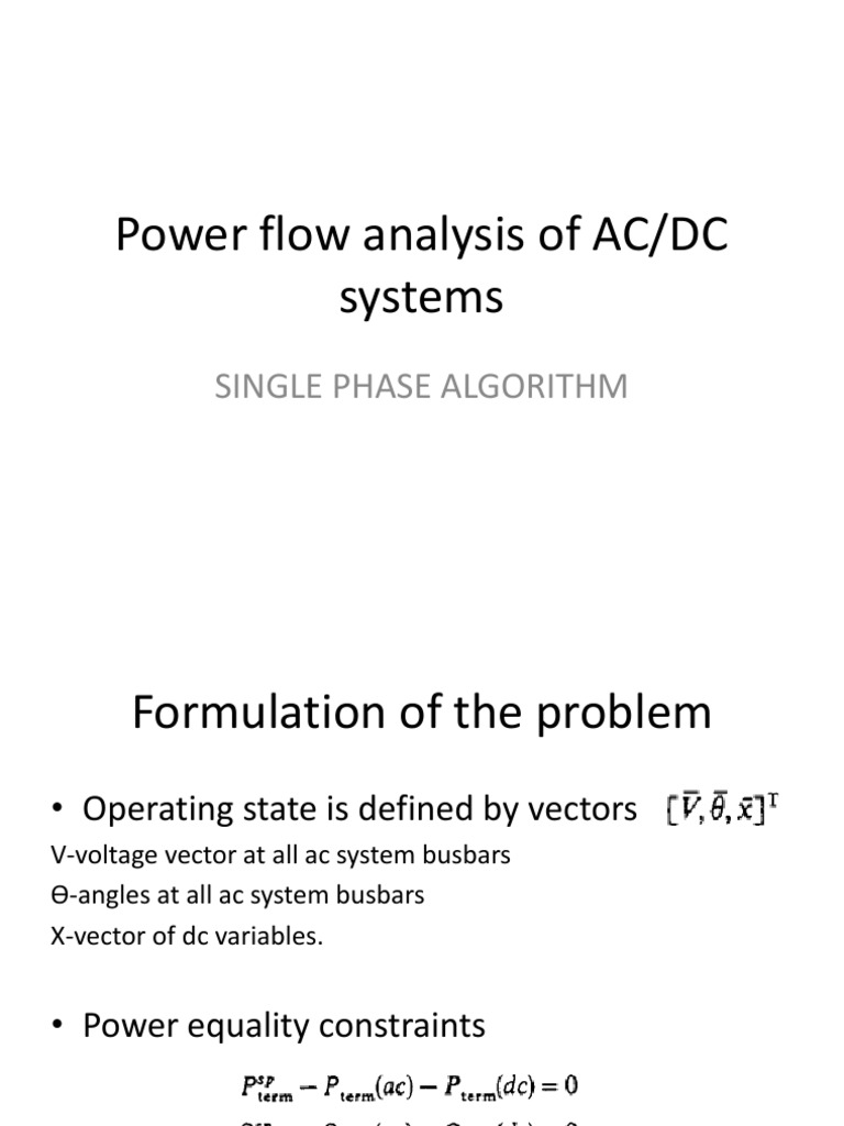 AC/DC Power Flow Analysis Guide | PDF | Direct Current | Transformer