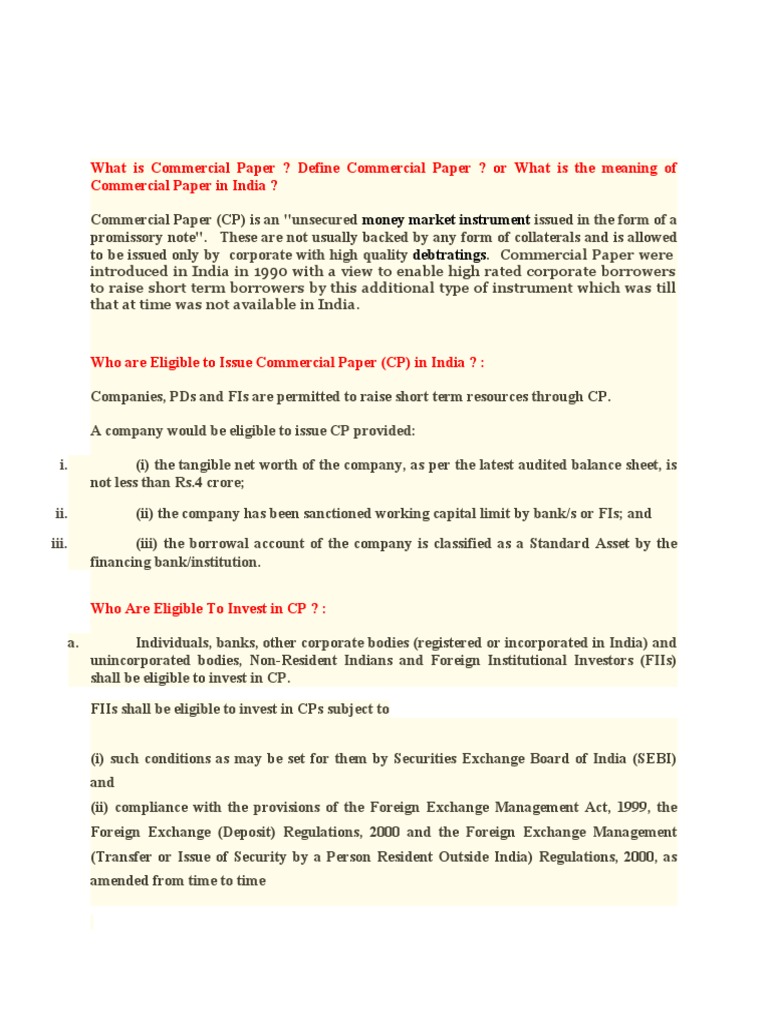 Commercial Paper | PDF | Commercial Paper | Securities (Finance)