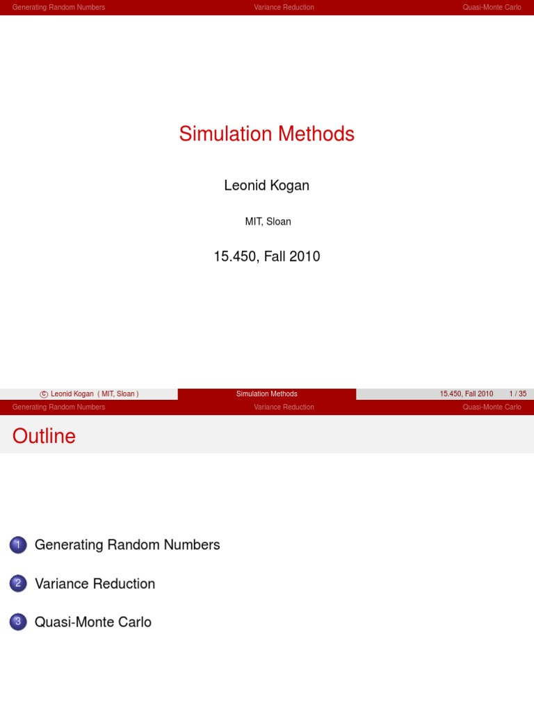 MIT15 450F10 Lec03 | PDF | Black–Scholes Model | Variance