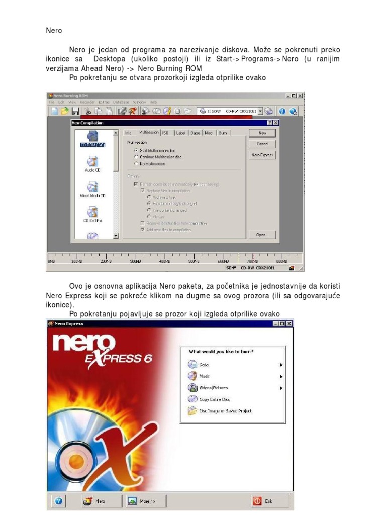 Nero Express Uputstvo | PDF