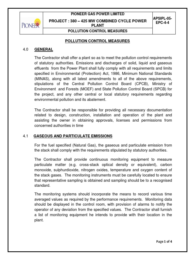 4 Pollution Control Measures | PDF | Air Pollution | Particulates