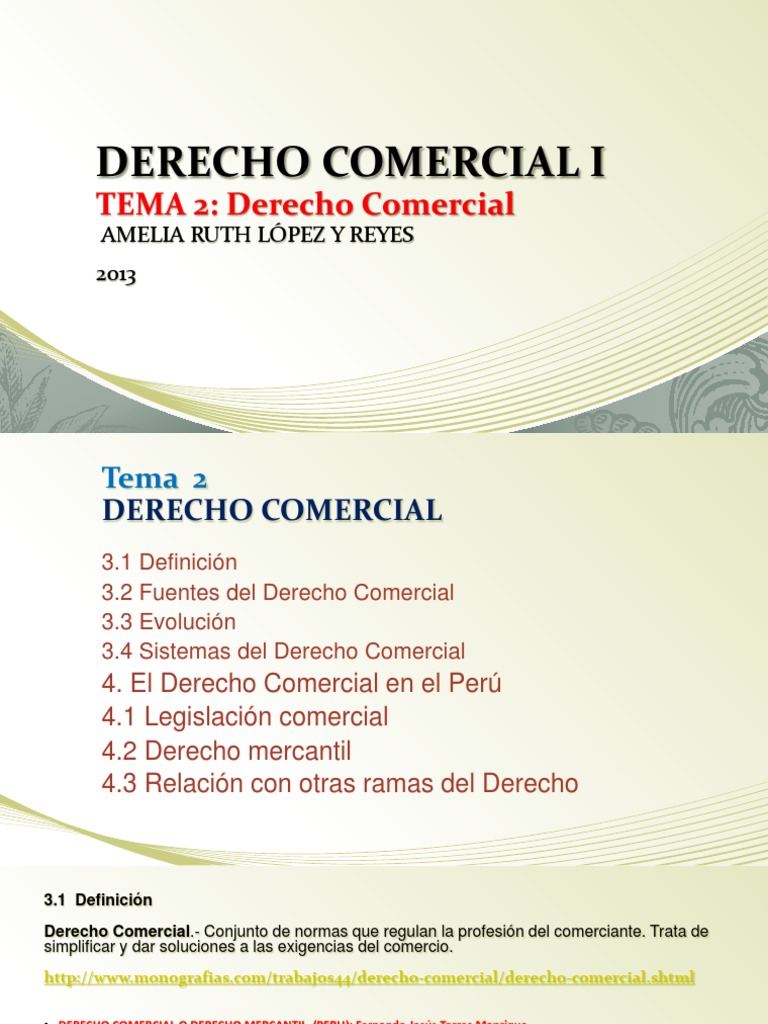 TEMA 2 - Derecho Comercial | PDF | Fuentes del derecho | Comercio