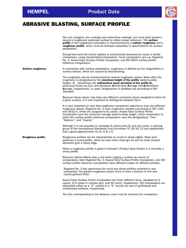 Dept Surface Profile | PDF | Surface Roughness | Abrasive