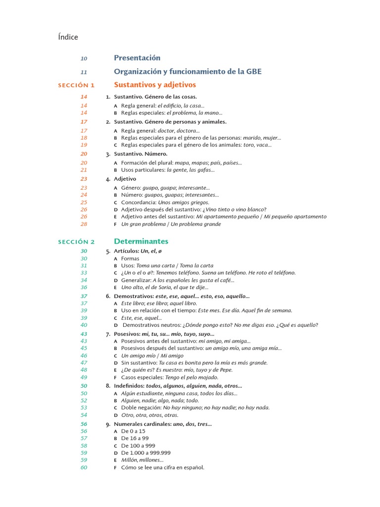 Grammar Basic Spanish - Index | PDF | Verbo | Gramática