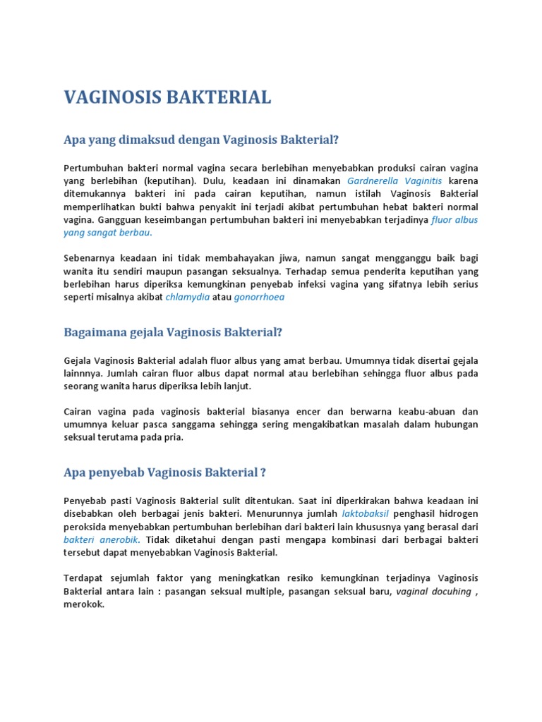 Bacterial Vaginosis | PDF