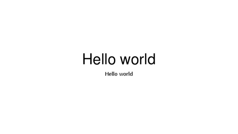 Hello World | PDF