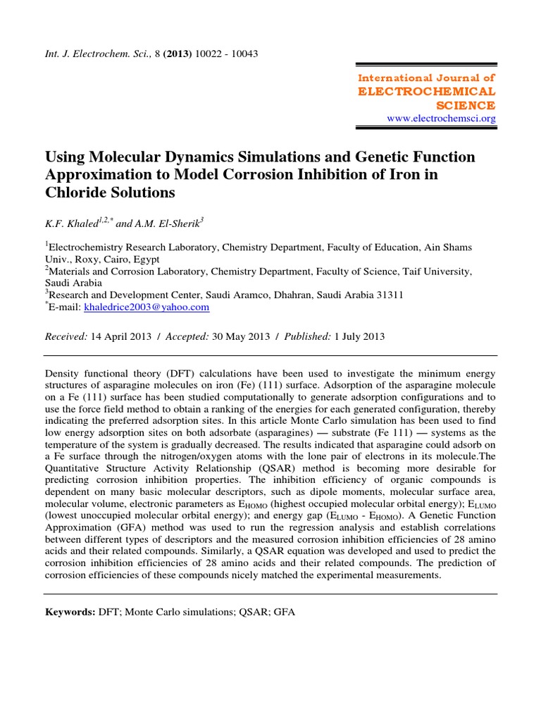 Using Molecular Dynamics Simulations and Genetic Function Approximation ...