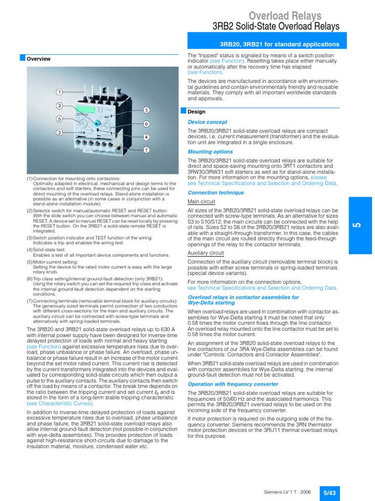Sirius 3rb2 Datasheet | PDF | Relay | Switch