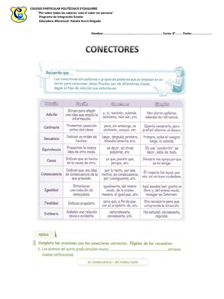 Guía Conectores 6 | PDF