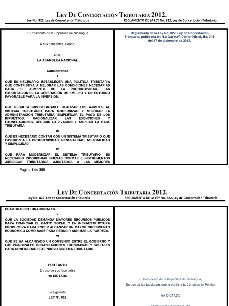 Reglamento Ley 822: Concertación Tributaria | PDF | Ley de fideicomiso ...