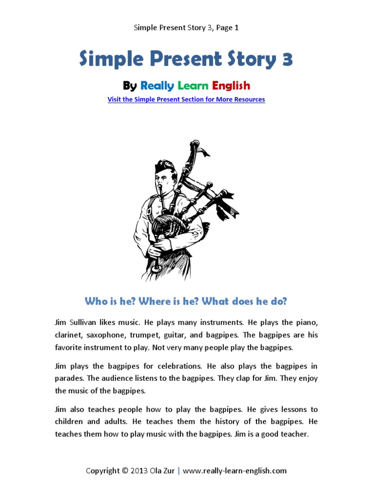 Simple Present Story 3 | PDF