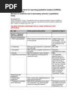 ISSM COREQ Checklist | PDF | Qualitative Research | Focus Group