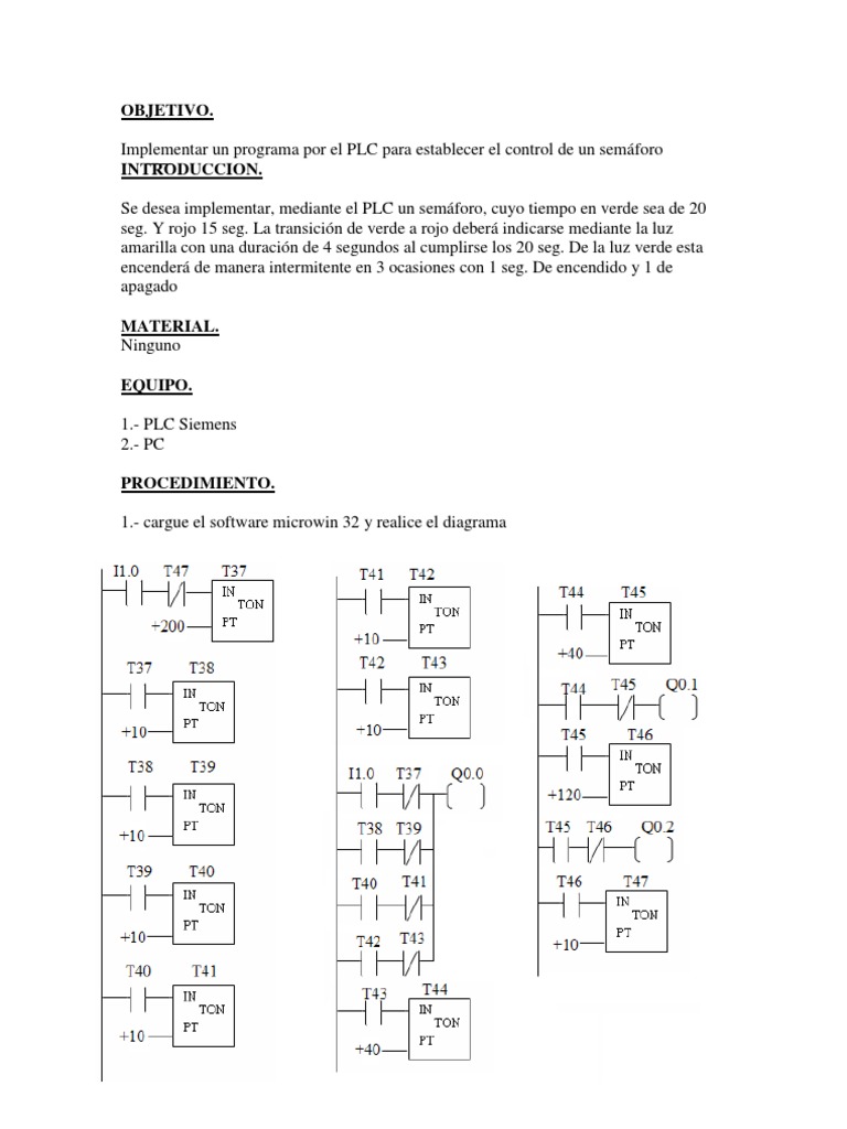 Control de Semáforo con PLC Siemens | PDF