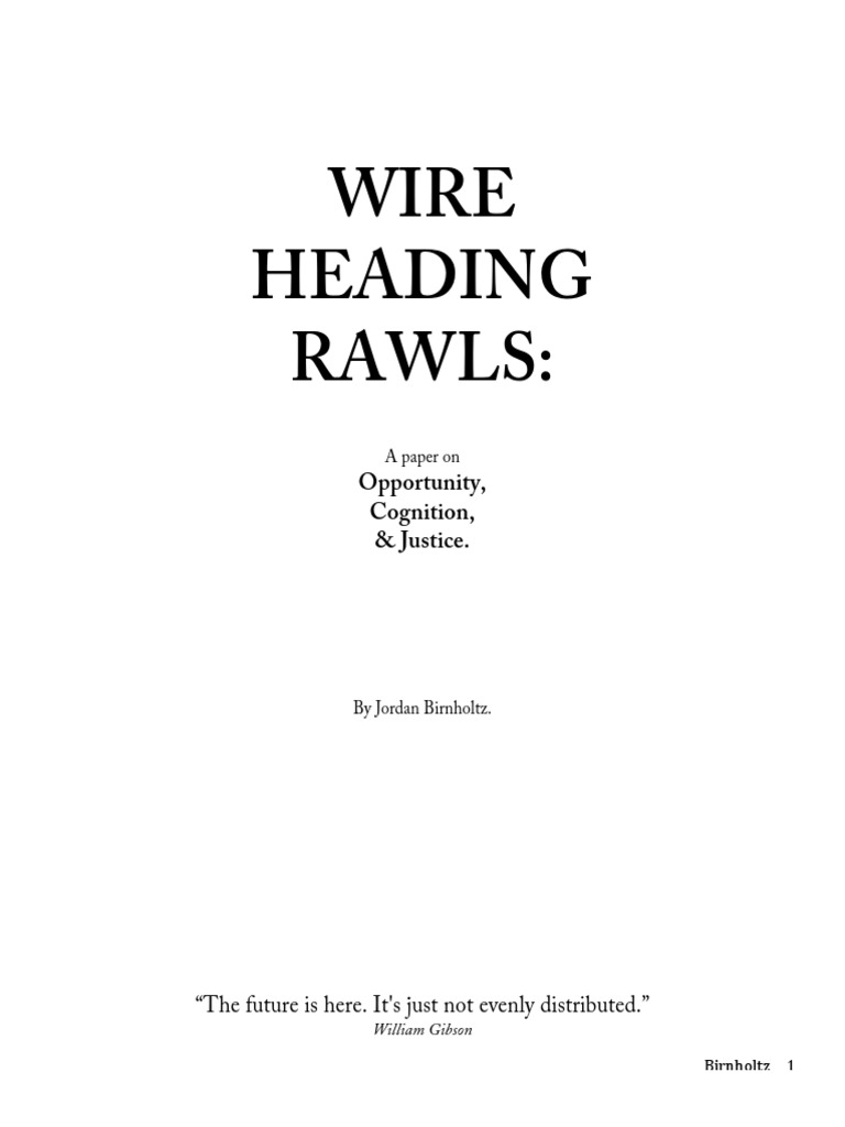 Wireheading Rawls | PDF | John Rawls | Social Justice