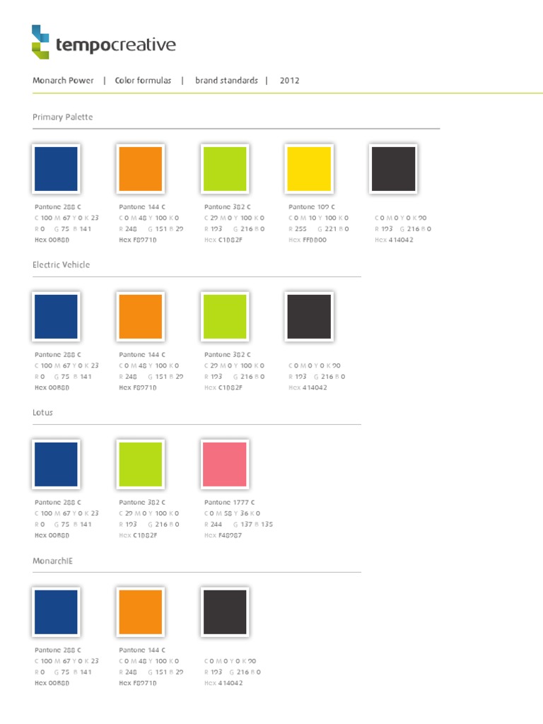 Monarch Color Palette Overview | PDF | Technology & Engineering