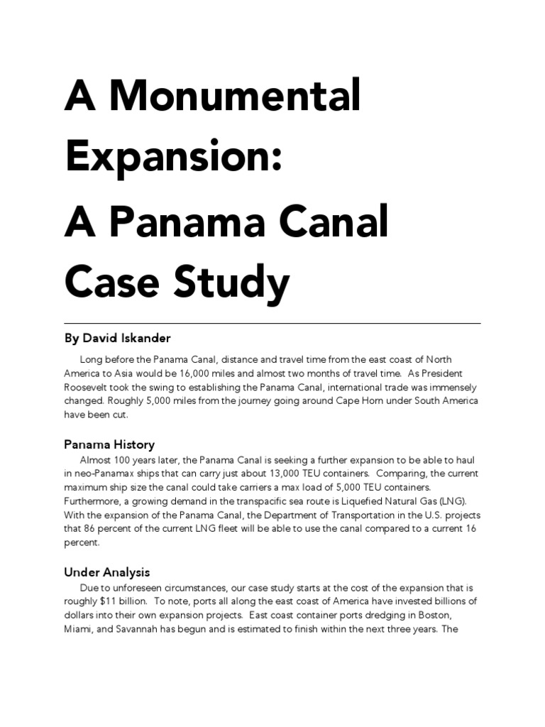 Panama Canal Expansion Case Study | PDF | Panama Canal | Liquefied ...