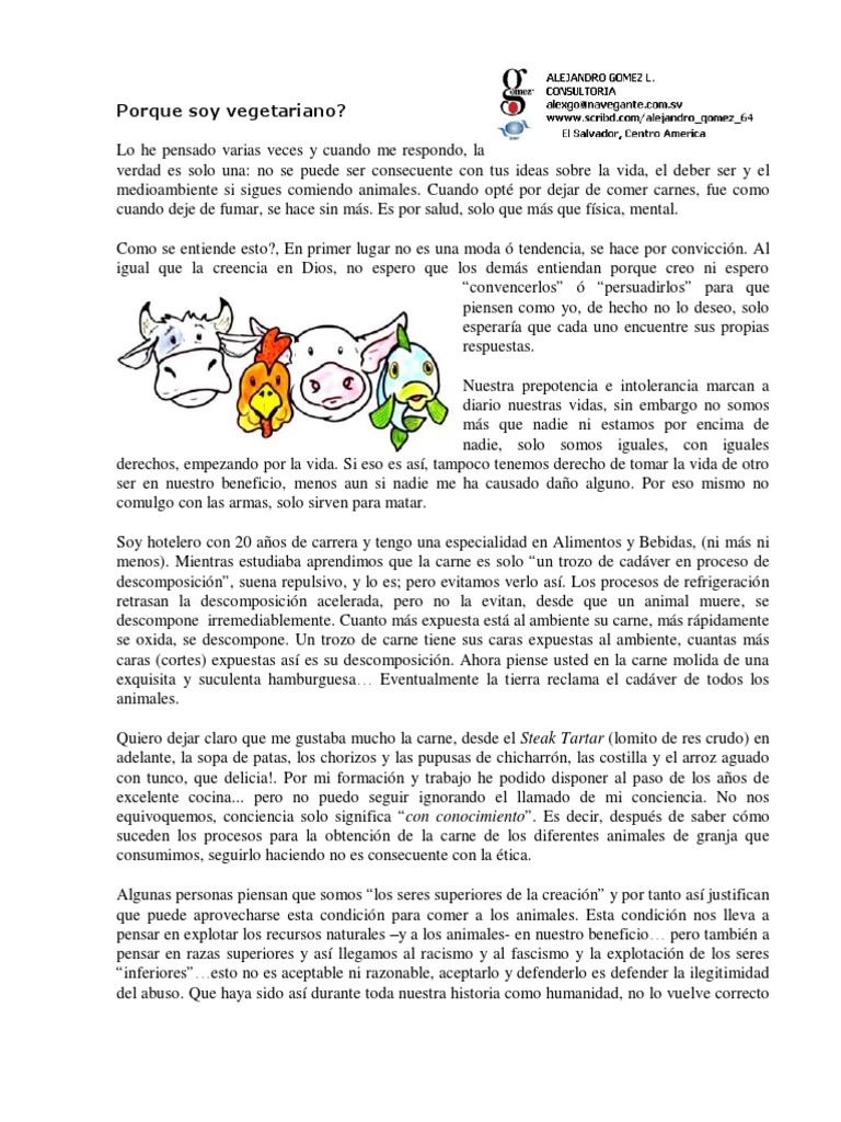 Reflexiones sobre ser vegetariano | PDF | Carne | Alimentos