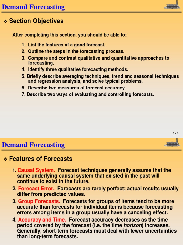 Demand Forecasting - Lecture Notes | PDF | Seasonality | Forecasting Demand Forecasting - Lecture Notes | PDF | Seasonality | Forecasting