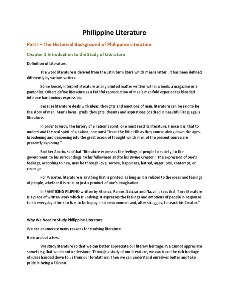 Philippine Literature Chapter 1 To 5 | PDF | Philippines | Poetry