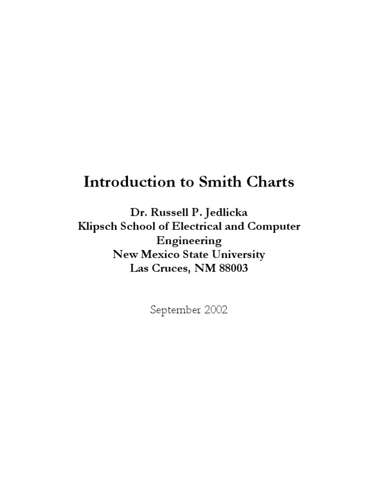 Smith Chart Tutorial Pdf Electrical Engineering Electromagnetism