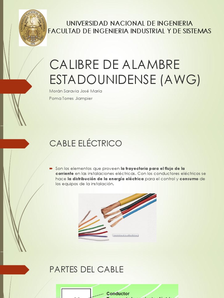 Calibre AWG: Guía de Conductores Eléctricos | PDF | Bienes ...