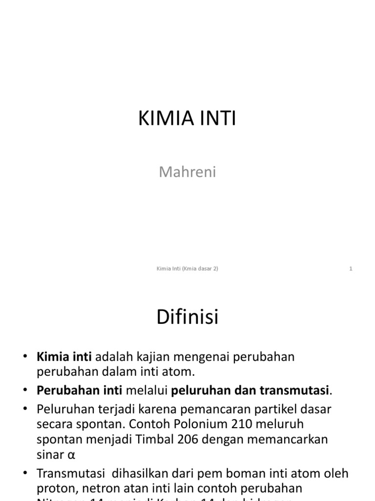 Kimia Inti | PDF