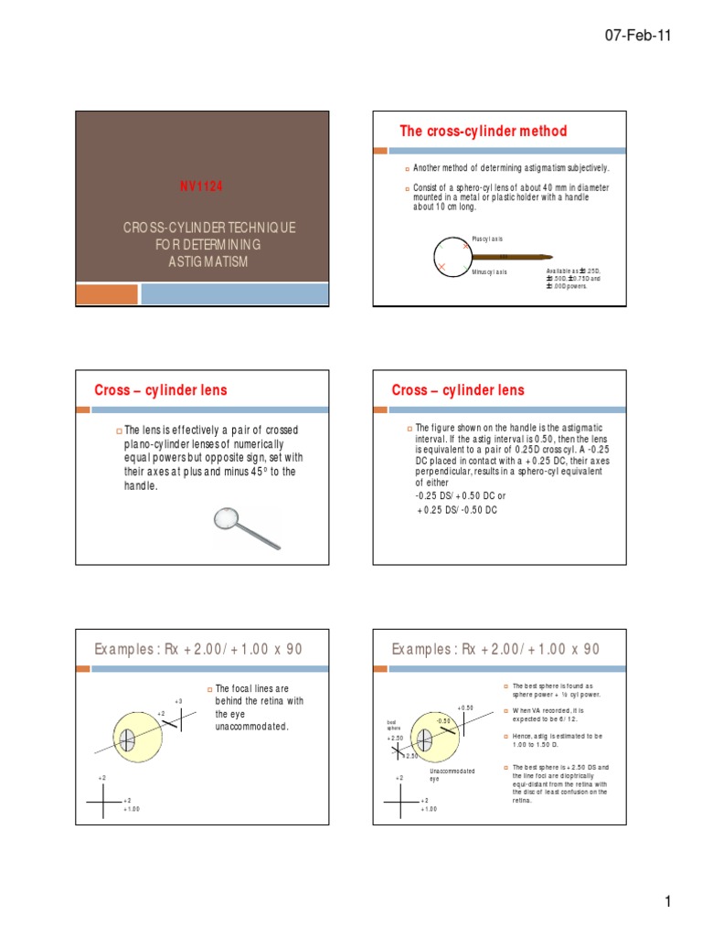 6.cross-Cylinder Technique For Determining Astigmatism | PDF | Lens ...