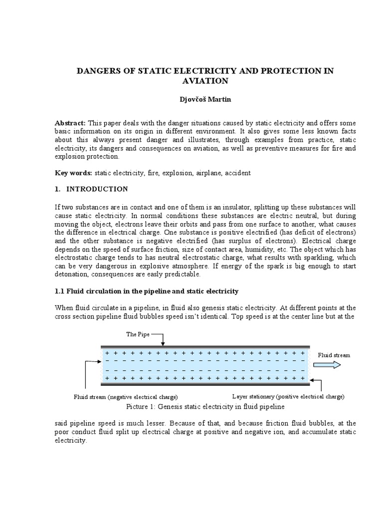 Static Electricity Hazards in Aviation | PDF | Electrostatics ...