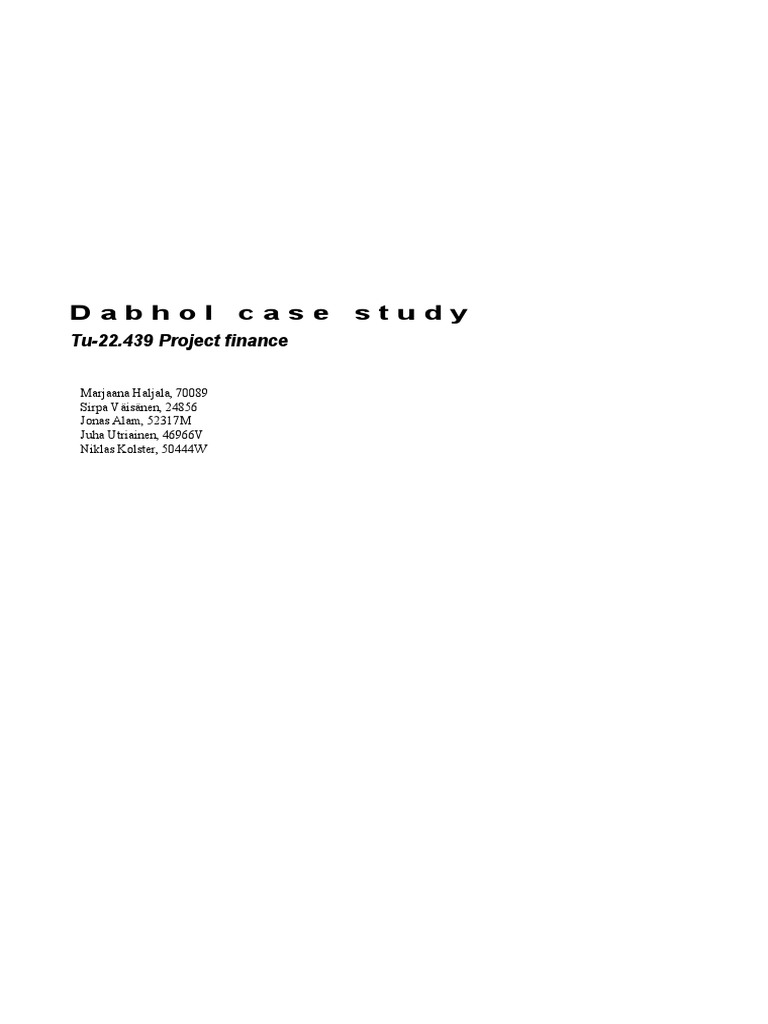 Case Dabhol Power Plant | PDF | Enron | Investing