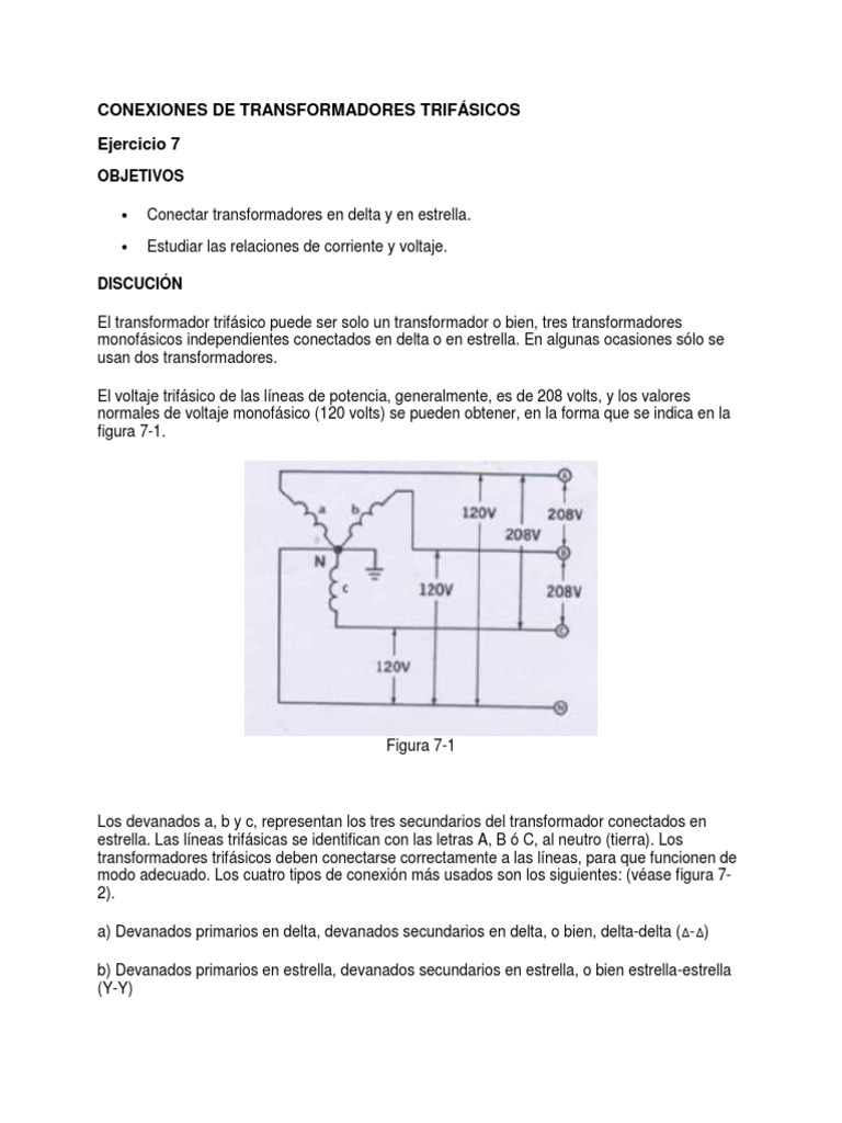 Conexiones de Transformadores Trifásicos | PDF | Transformador | Inductor