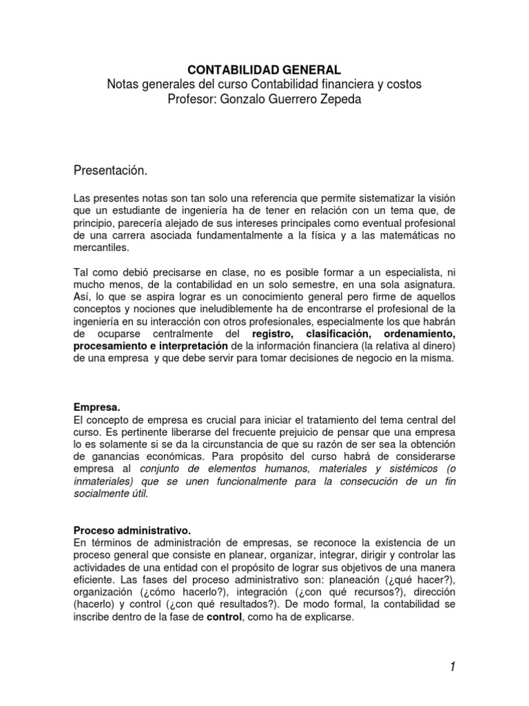 Contabilidad General | PDF