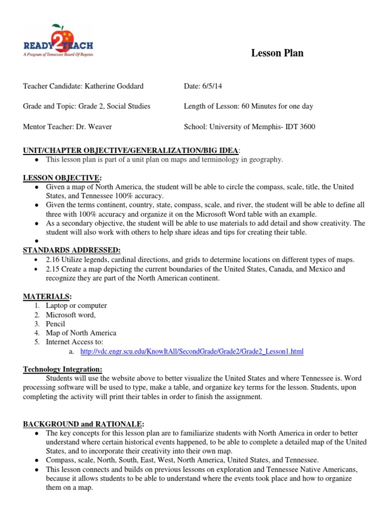 Edtpa Lesson Plan | PDF | Lesson Plan | Map