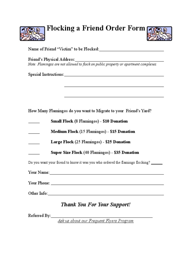 Flocking a Friend Order Form | PDF