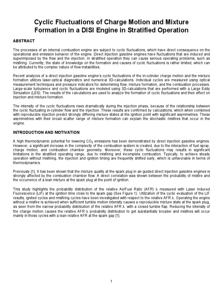 Cyclic Fluctuations of Charge Motion and Mixture Formation in A DISI ...