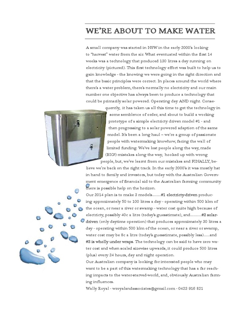 Making Water From Air | PDF | Nature