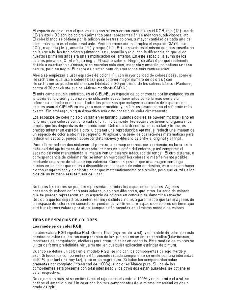 Espacios de Colores | PDF | Color | Modelo de color Rgb