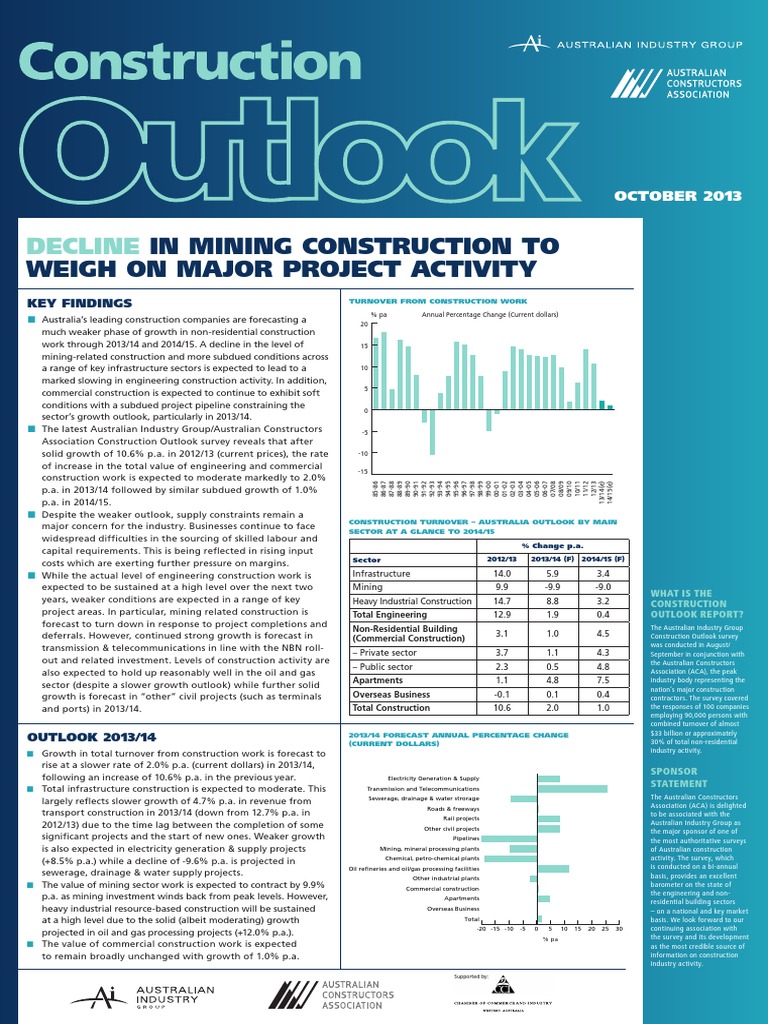 Construction Outlook Report October FINAL | PDF | Infrastructure ...
