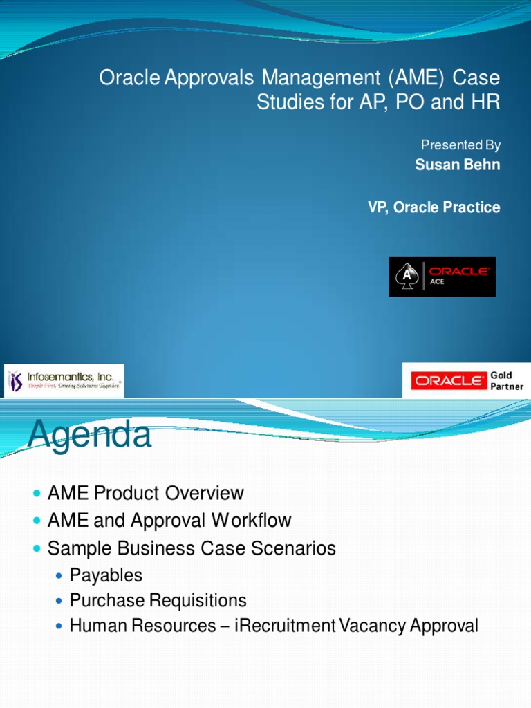 Oracle Approvals Management (AME) Case Studies For AP, PO, and HR | PDF ...