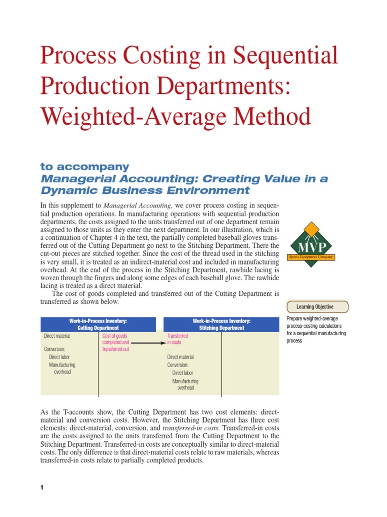Process Costing: Weighted-Average Method | PDF | Cost Of Goods Sold ...