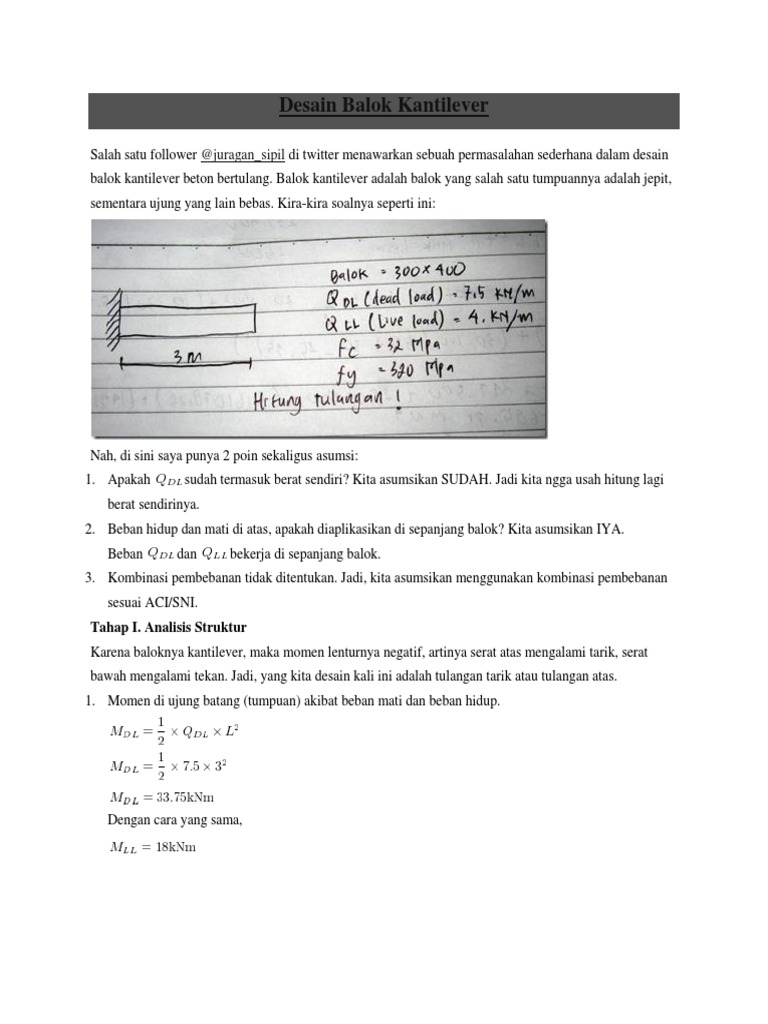 Design Balok Kantilever | PDF