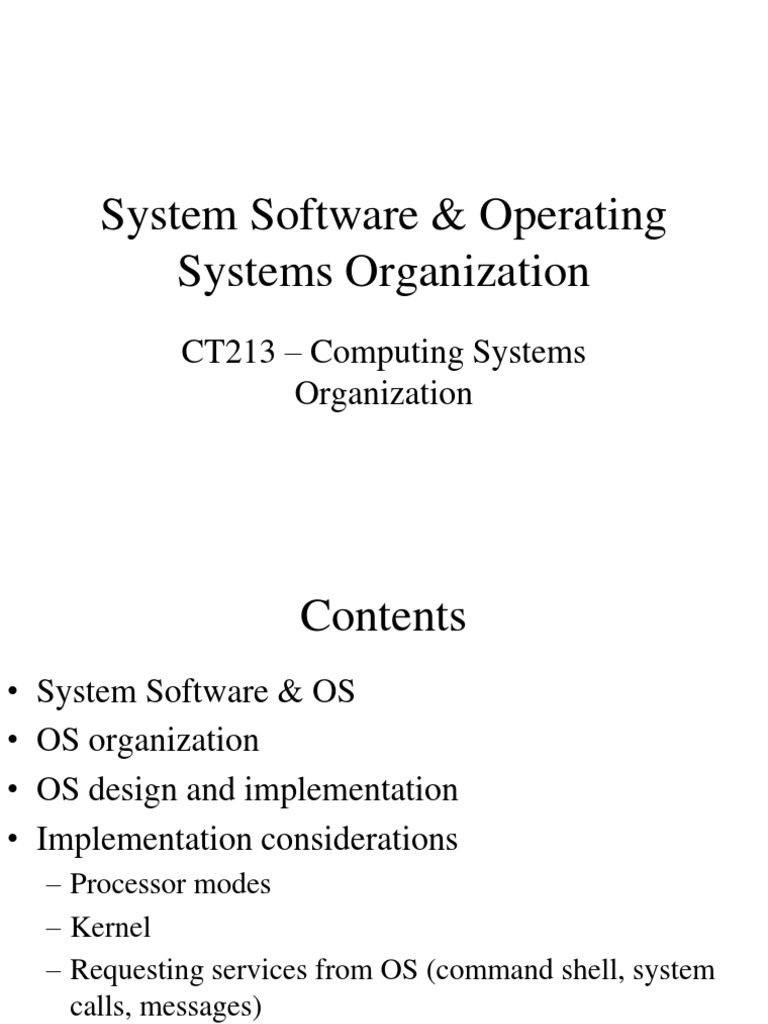 System Software & Operating Systems Organization | PDF | Process ...