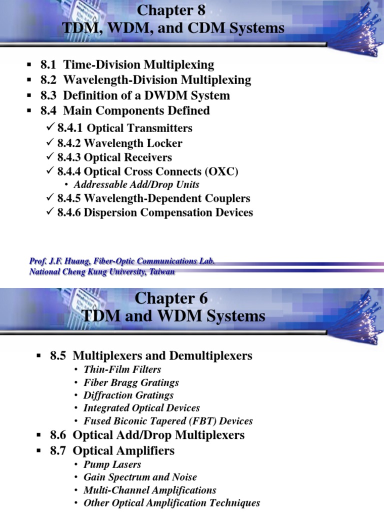 Chapter 08 - TDM, WDM, and CDM Systems | PDF | Wavelength Division ...