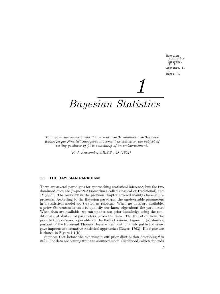 Bayesian Statistics 01 Bayesian Inference Statistical Inference