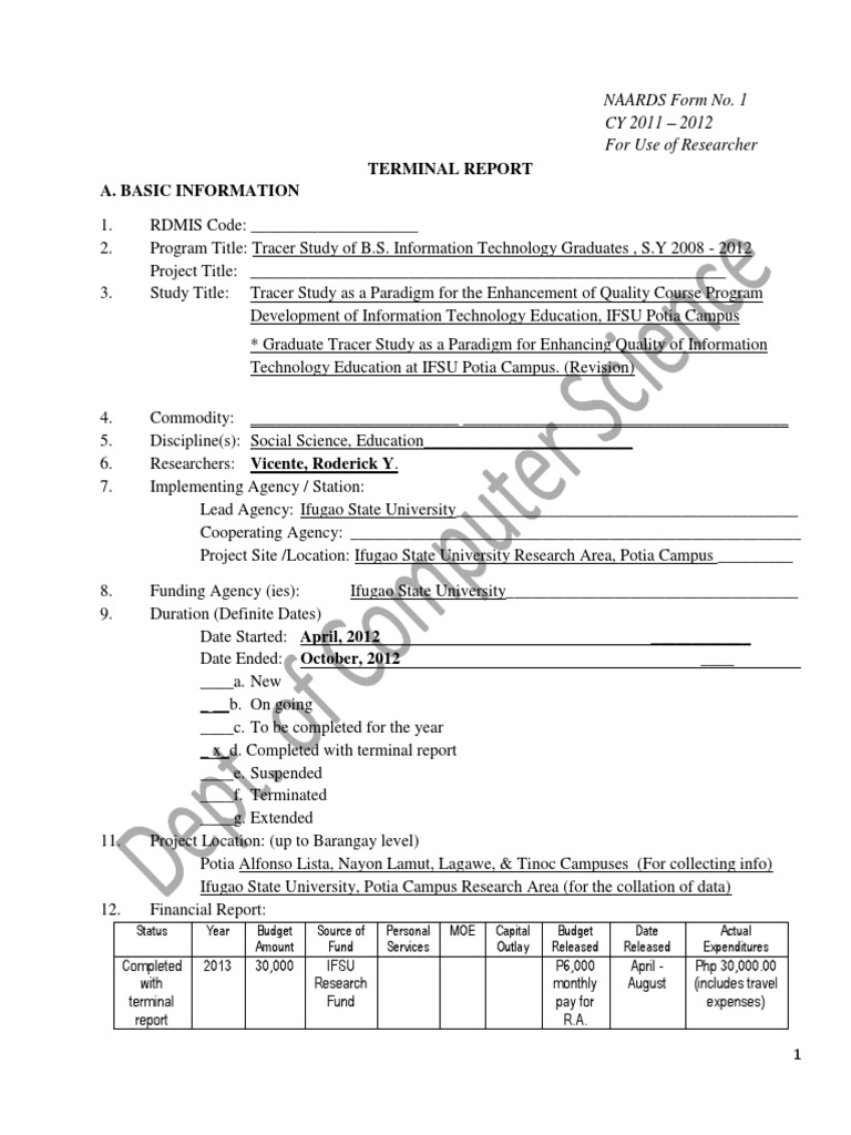 tracer study | Survey Methodology | Questionnaire