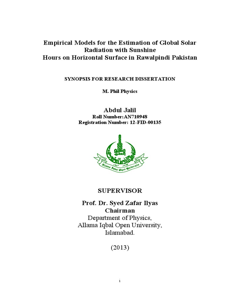 Research Synopsis Format | PDF