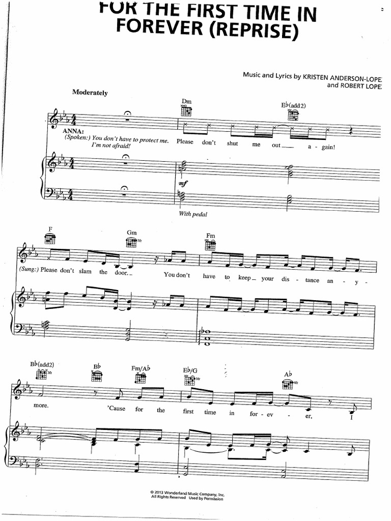 For The First Time in Forever (Reprise) | PDF
