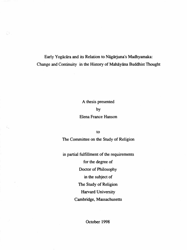 Early Yogacara and Its Relation To Nagarjuna's Madhyamaka | PDF ...